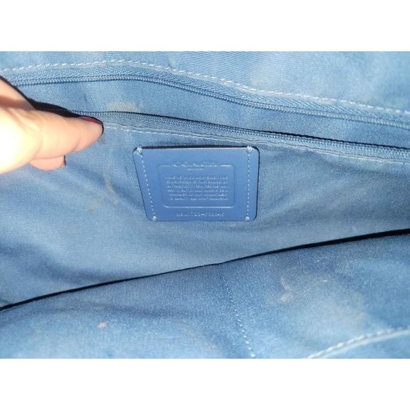 Coach | Bags | Womens Coach Namebrand Periwinkle Blue Leather City Tote ...